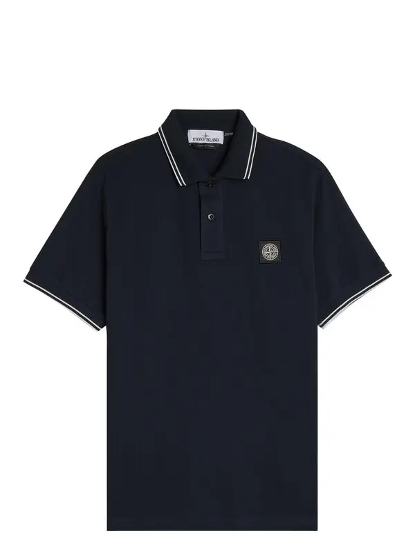 Stone Island Compass Patch Logo Polo Shirt - Blue