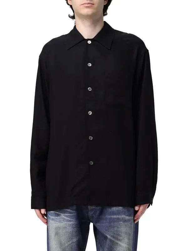 Our Legacy Relaxed Fit Lyocell Shirt With Dropped Shoulders - Black