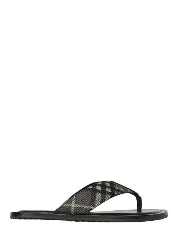 Burberry Checked Flip Flops - Green