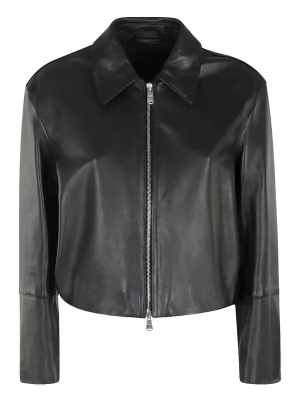 DONDUP Leather Zip-up Jacket - Black