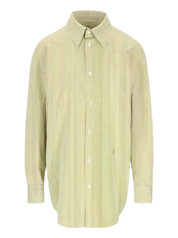 Saint Laurent Striped Button Shirt - Neutrals