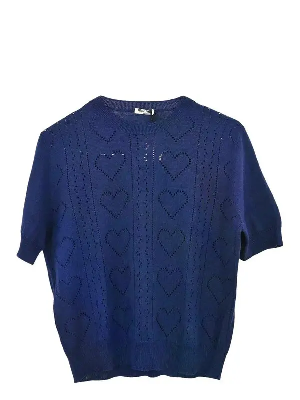 Miu Miu Heart-cutout T-shirt - Blue