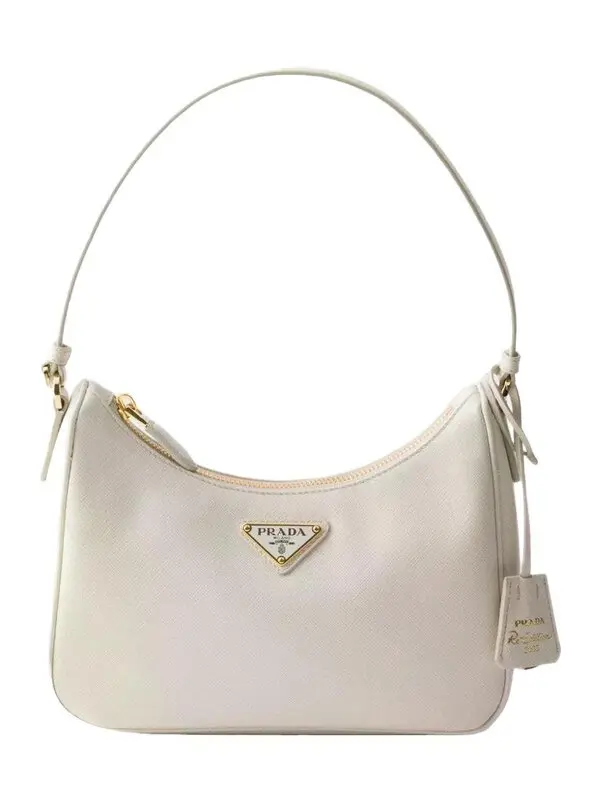 Prada Logo-plaque Shoulder Bag - Neutrals