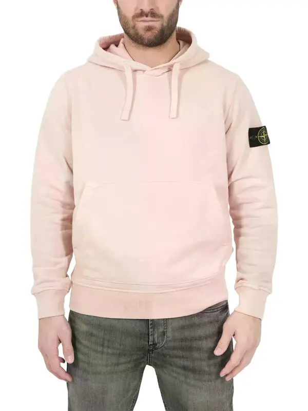 Stone Island Logo-patch Hoodie - Pink
