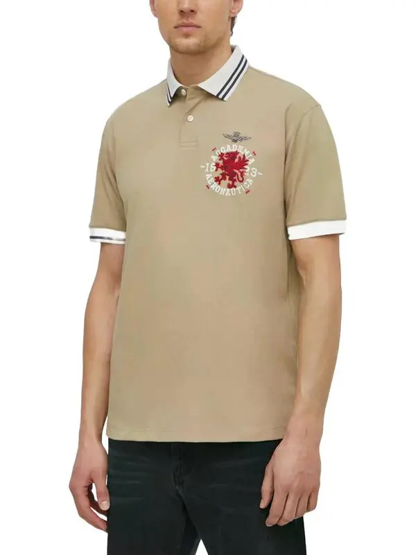 AERONAUTICA MILITARE Embroidered Polo Shirt - Neutrals