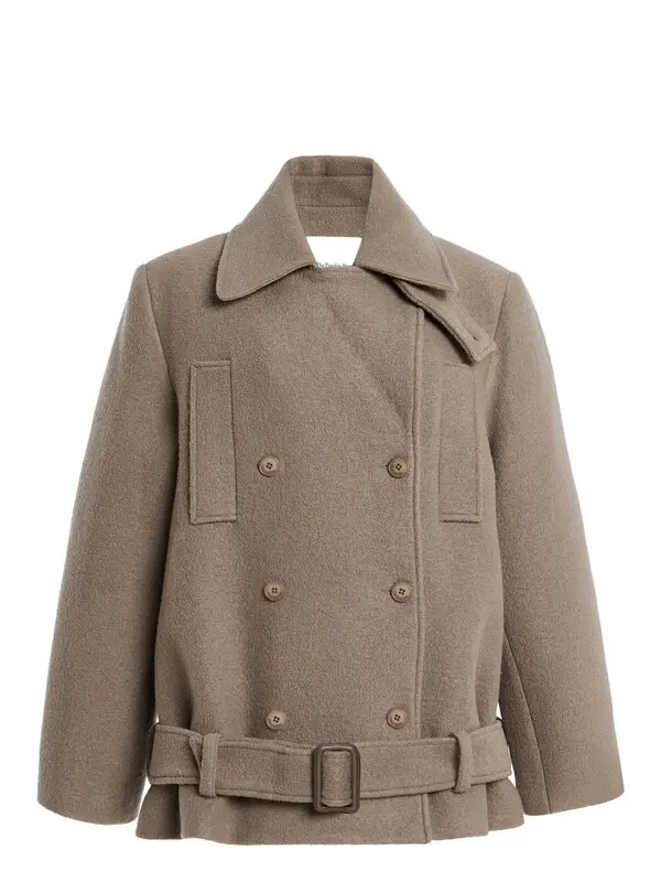 THE FRANKIE SHOP Scothern Double-breasted Wool Pea Coat - Taupe