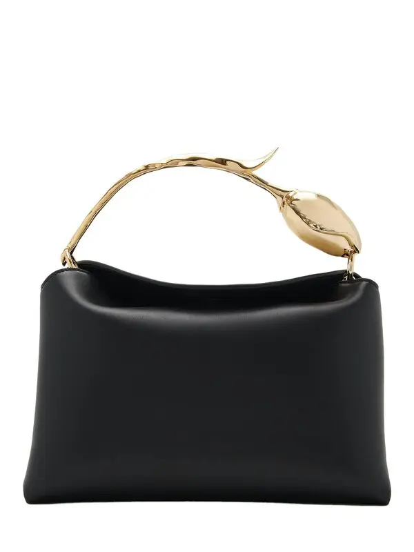 Erdem Bloom Midi Leather Bag - Black