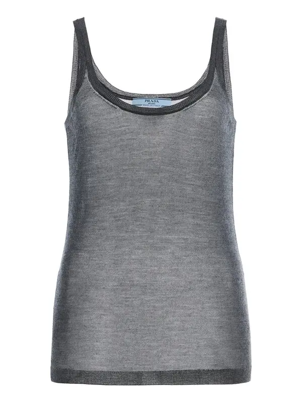 Prada Cashmere-silk Tank Top - Grey
