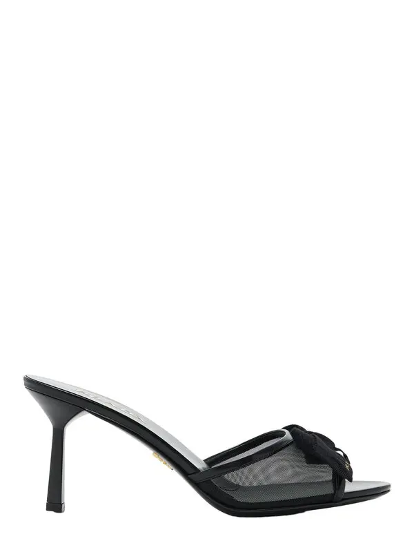 Prada Bow-detailed Mesh Mules - Black