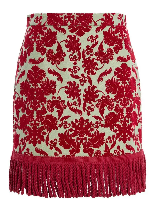 La Veste Cher Fringed Wool Mini Skirt - Multi