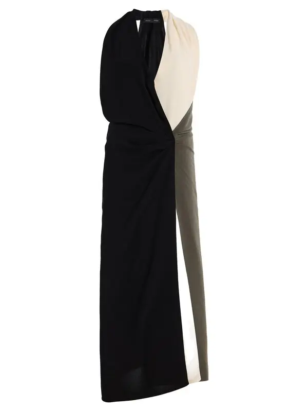 Proenza Schouler Elsa Draped Crepe Midi Dress - Black