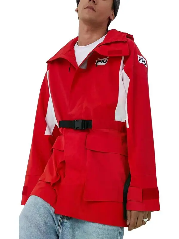 FILA Hooded Belted Jacket - Red