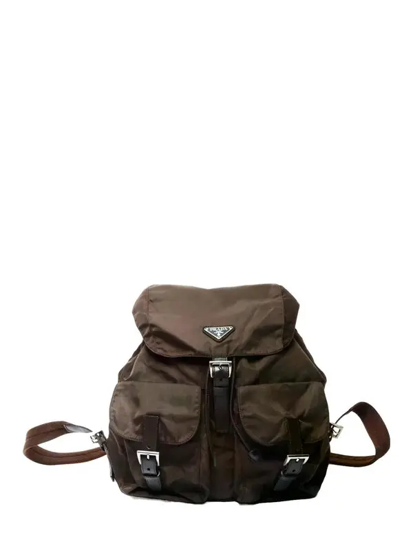 Prada 1990s Medium Utility-pockets Backpack - Brown