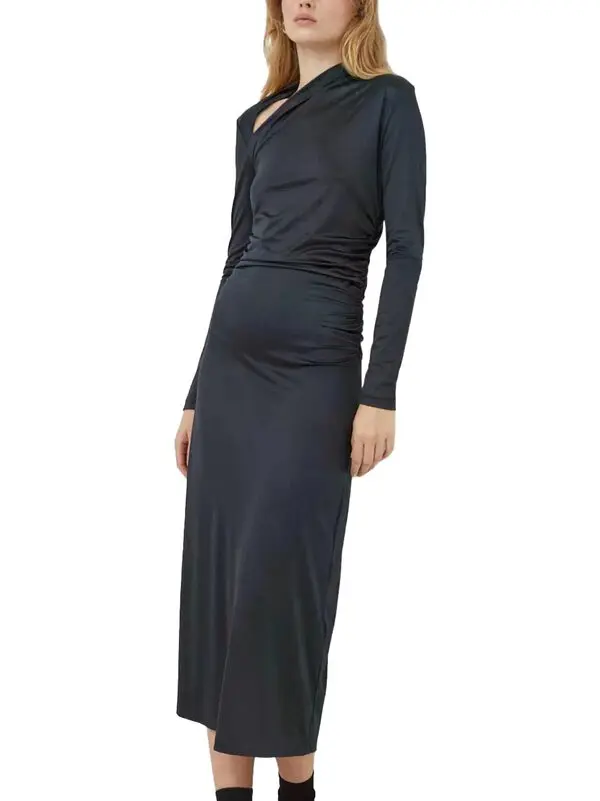 Day Birger Et Mikkelsen Draped Long-sleeve Midi Dress - Grey