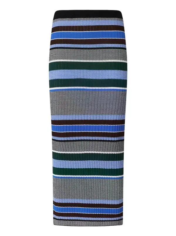 Pinko Striped Knitted Maxi Skirt - Grey