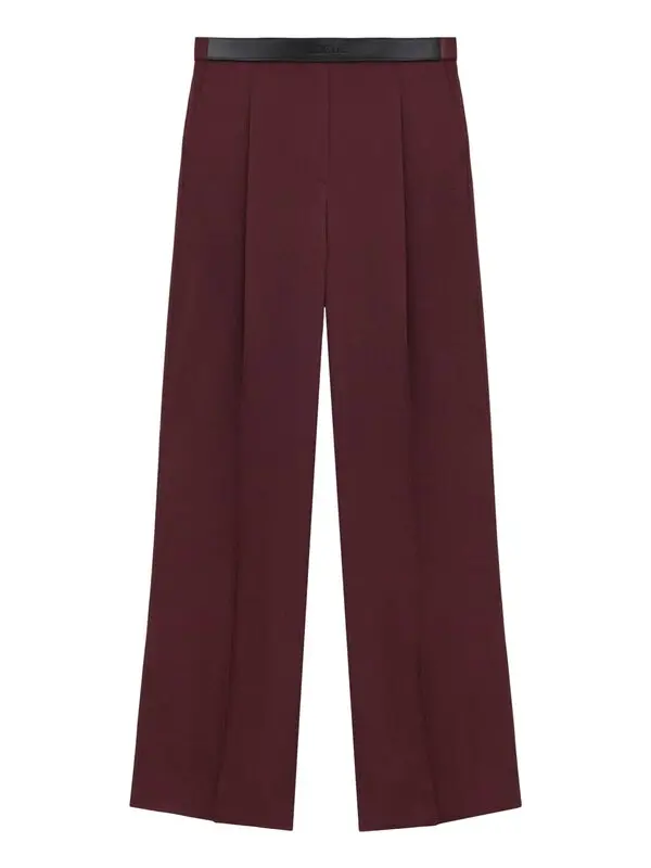 Loewe Silk Wide-leg Trousers - Burgundy