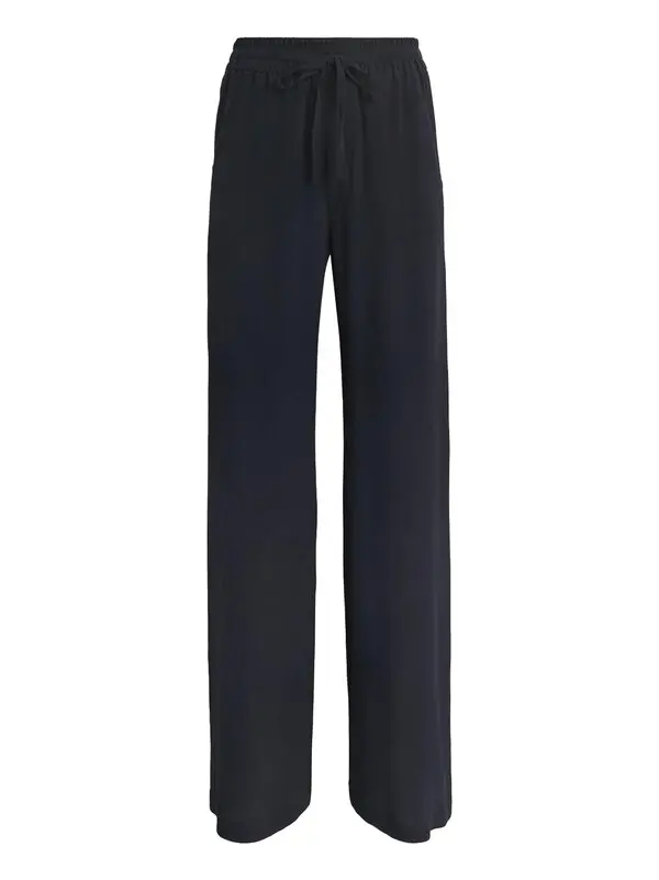 NOMADISSEM Silk Shirred Trousers - Navy