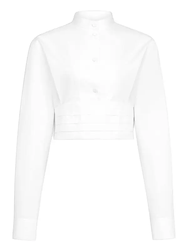 Alaïa Cotton Cropped Shirt - White