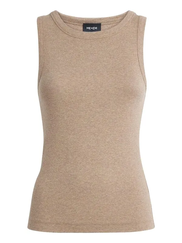 ME+EM Organic Cotton-blend Tank Top - Brown