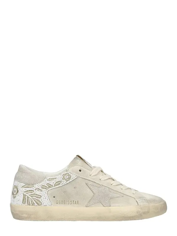 Golden Goose Super-star Embellished Suede Sneakers - Beige