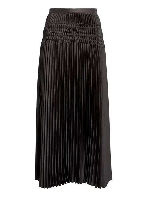 JOSEPH Hayes Pleated Midi Skirt - Brown