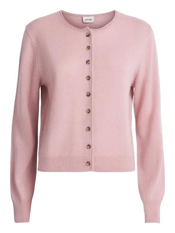 ME+EM Cashmere Knit Cardigan - Pink