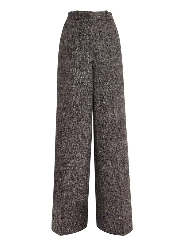 JOSEPH Virgin Wool Hawley Straight Trousers - Brown