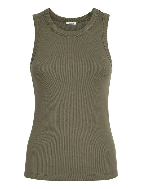 JOSEPH Yeux Stretch-cotton Tank Top - Green