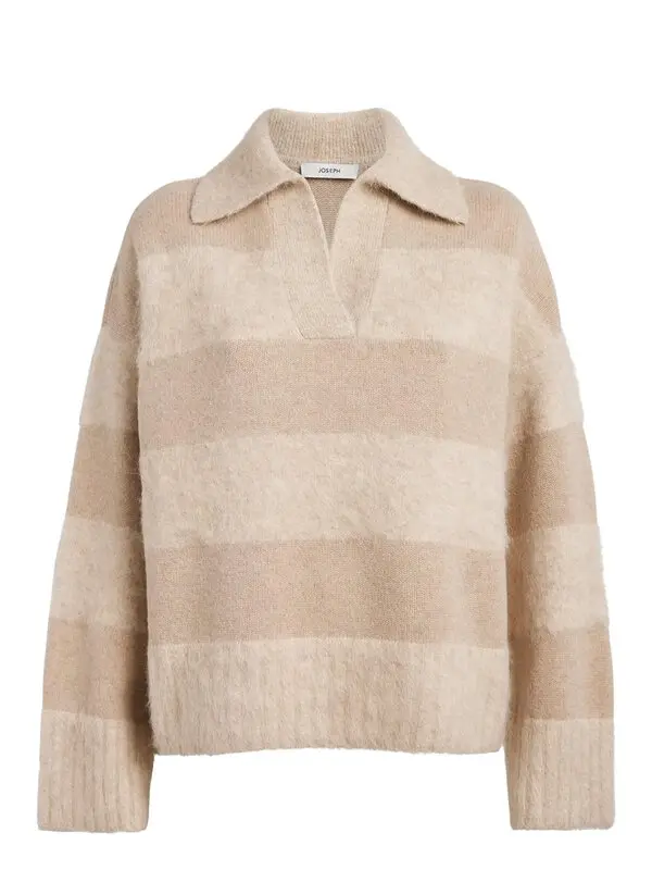 JOSEPH Brushed Stripe Take Sweater - Pink