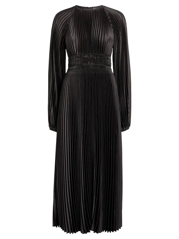 JOSEPH Ortiz Pleated Midi Dress - Brown