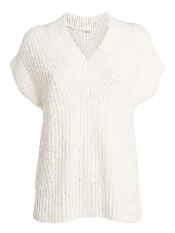 JOSEPH Cotton Nylas Sweater Vest - White