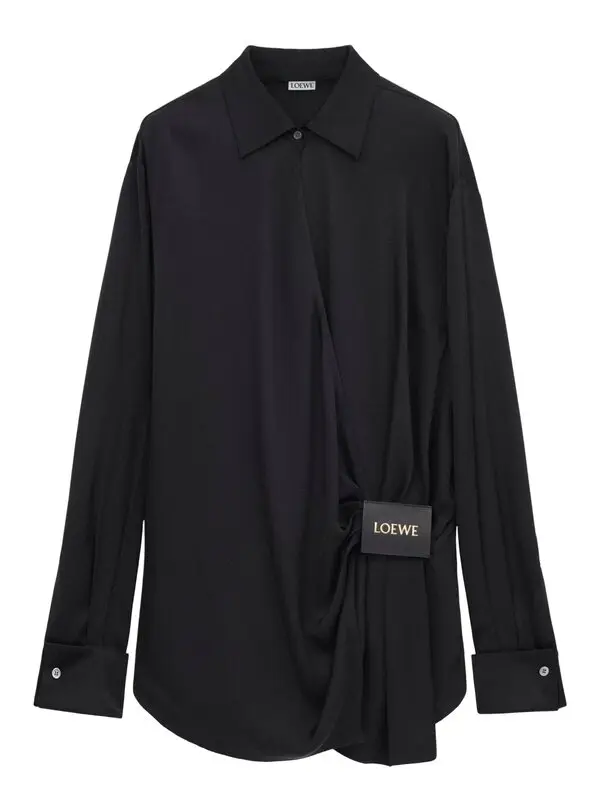 Loewe Silk Draped Shirt - Black