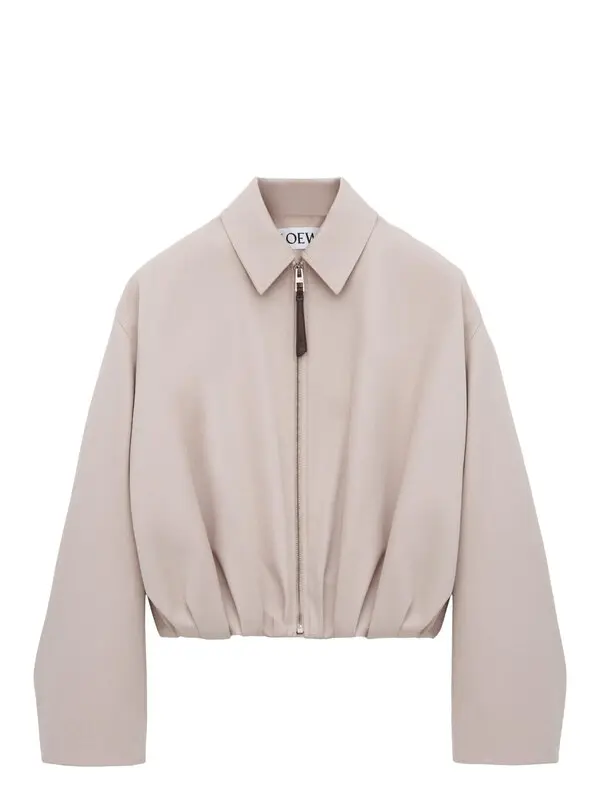 Loewe Cotton-silk Draped Bomber Jacket - Pink