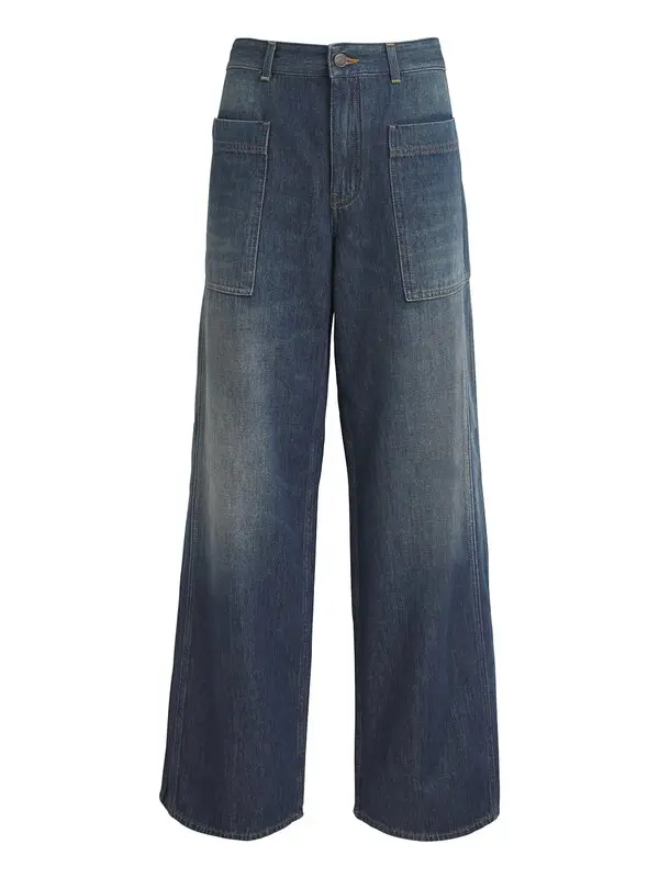 ME+EM Patch Pocket Relaxed Jeans - Blue