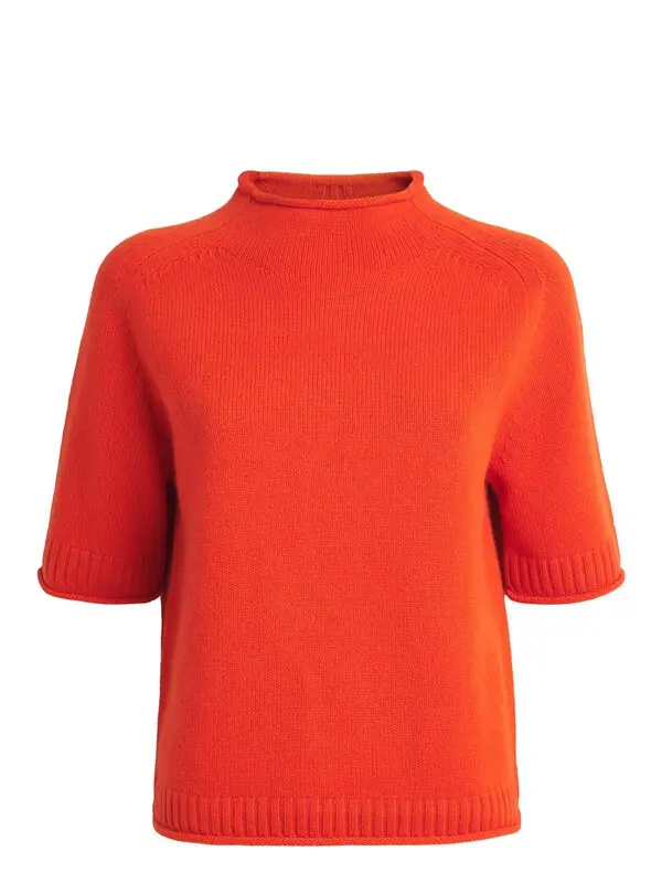 ME+EM Cashmere T-shirt Sweater - Orange