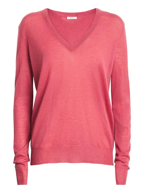JOSEPH Cashair V-neck Sweater - Pink