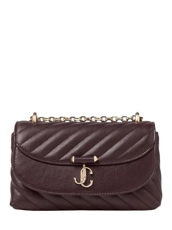 JIMMY CHOO Medium Quilted Leather Curve Cross-body Bag - Burgundy