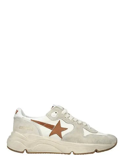GOLDEN GOOSE Running Sole Leather And Suede Trainers - Beige Comb