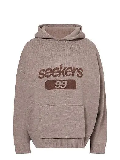 SISTERS & SEEKERS Seekers 99 Relaxed-fit Knitted Hoodie - Soft Brown