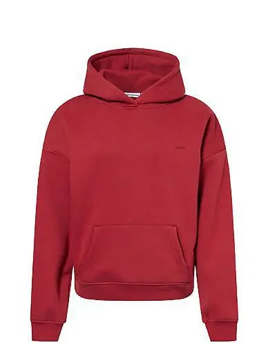 SISTERS & SEEKERS Embossed-brand Relaxed-fit Cotton-blend Hoodie - Red