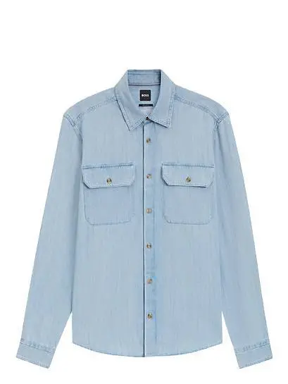 BOSS Regular-fit Denim Shirt - Light/pastel Blue