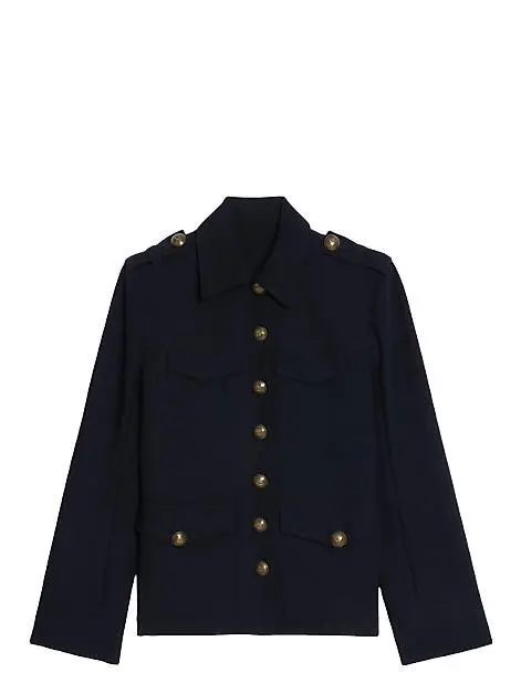 Zadig&Voltaire Woven Blazer With Button Detail - Encre
