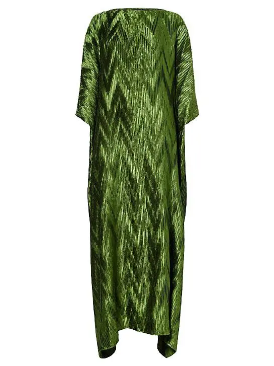 DIMA AYAD Cocoon Pleated Maxi Dress - Green