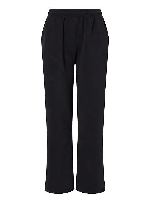 SISTERS & SEEKERS Relaxed-fit Wide-leg Cotton-blend Jogging Bottoms - Black Wash