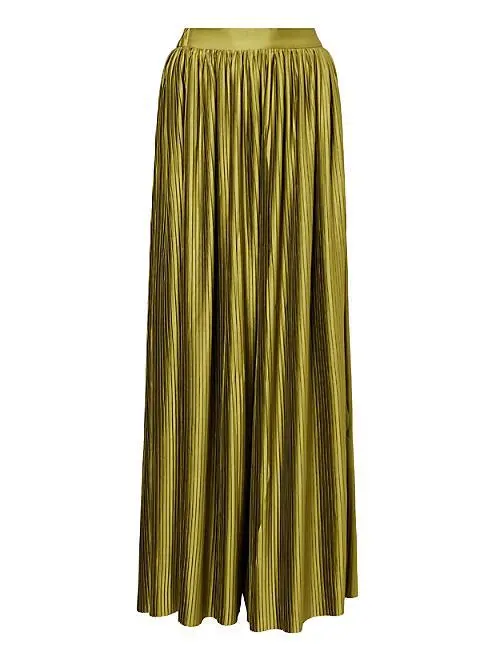 DIMA AYAD Pleated Wide-leg Trousers - Khaki