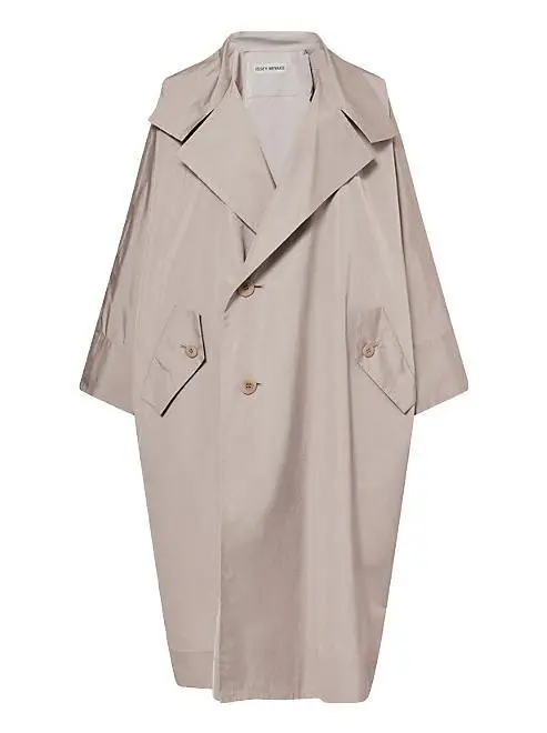 Issey Miyake Akimbo Notch-lapels Woven Coat - Greige