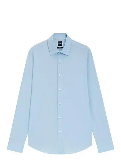 BOSS Slim-fit Performance-stretch Twill Shirt - Light/pastel Blue