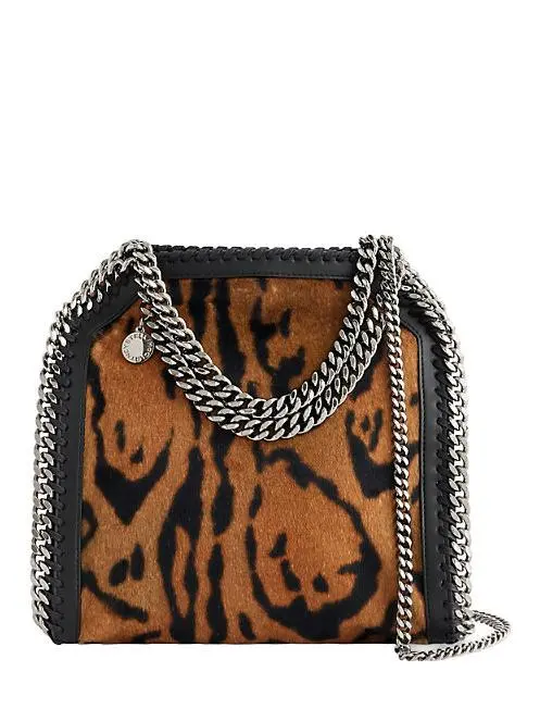 Stella McCartney Falabella Mini Animal-print Woven Tote Bag - Multicolor Brown
