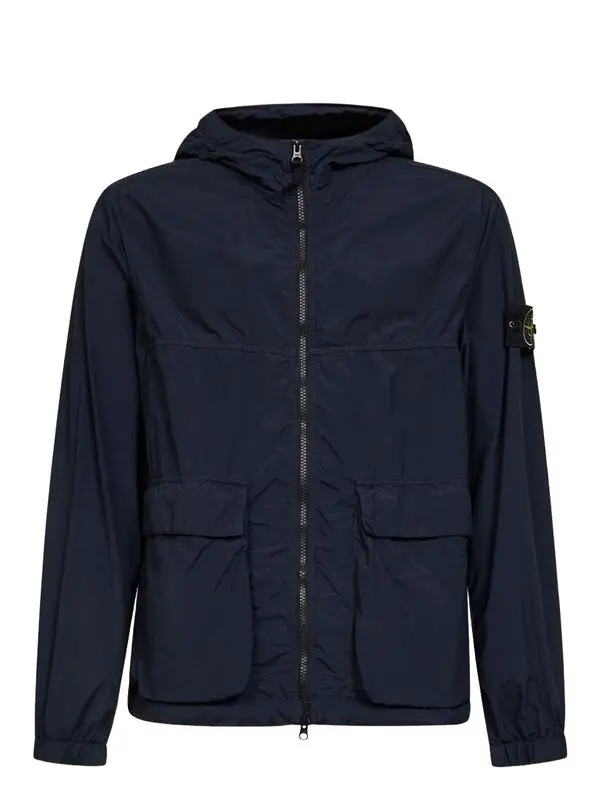 Stone Island Nylon Hooded Jacket - Blue