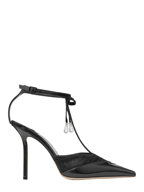 JIMMY CHOO Afia 100 Spazzolato And Ruched Tulle Pumps - Black